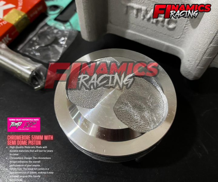 TSMP BLOCK 59MM CHROMEBORE WITH SEMI DOME PISTON FOR MIO/ SPORTY AMORE ...