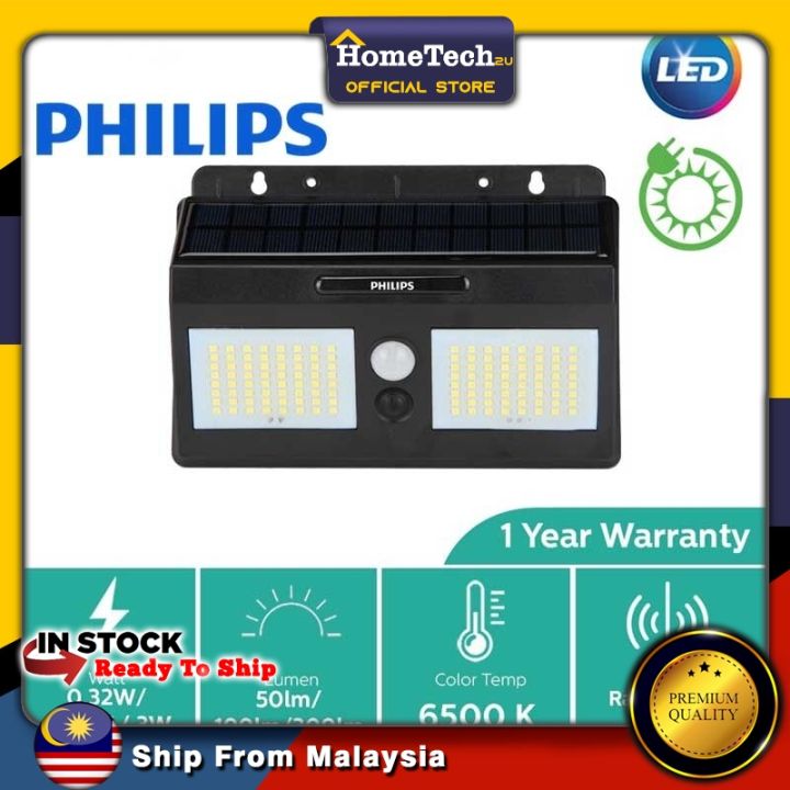 Philips Essential SmartBright Solar Wall Light 6500K Outdoor Flood ...