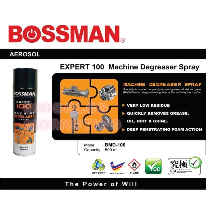 BOSSMAN Machine Degreaser Spray With 400ML | Lazada