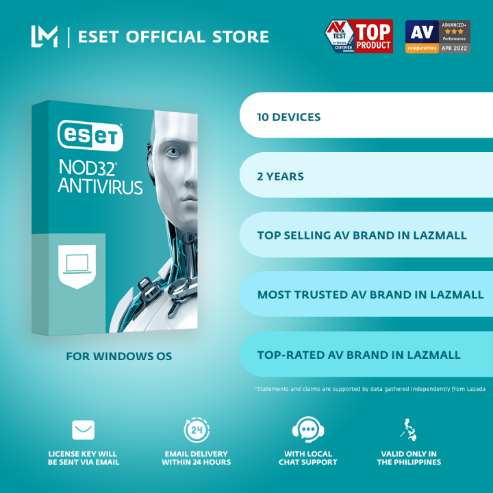 ESET NOD32 Antivirus - 2-Year Subscription for 10 Devices - License ...