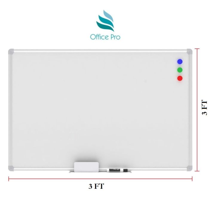 Whiteboard Magnetic Aluminum Frame Wall Mounted Type Size: 3FT x 3FT ...