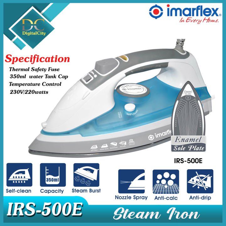 Imarflex IRS-500E Steam Flat Iron Enamel Soleplate | Lazada PH