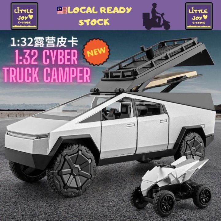 🇲🇾LJS1 Tesla Cybertruck pickup 1:36 1:32 CyberTruck Alloy Diecast ...