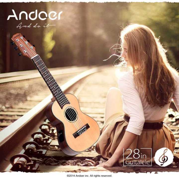 Andoer 28 Guitalele Guitarlele Guilele Travel Guitar Solid Cedar ...
