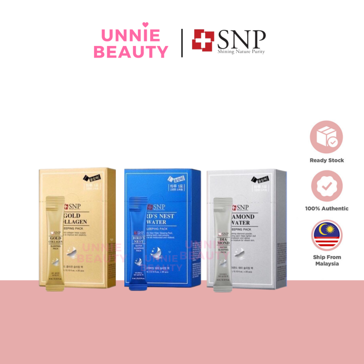 SNP Sleeping Mask Pack Bird's Nest / Gold Collagen / Diamond 20's 睡眠面膜 ...