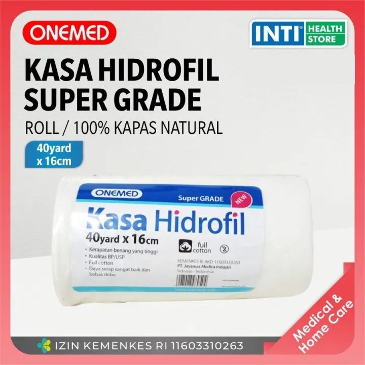 Onemed | Kasa Gulung Hidrofil Steril 40 Yard x 16 CM Roll | Kasa P3K ...