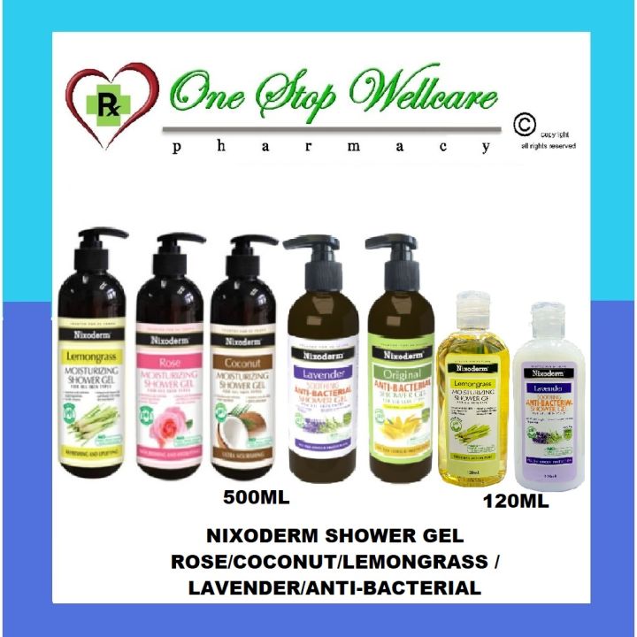 NIXODERM SHOWER GEL ORIGINAL/ROSE/COCONUT/LEMONGRASS / LAVENDER / PINK ...