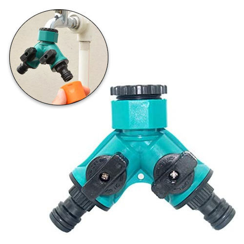 2 WAY FAUCET CONNECTOR002- 2 Way Hose Splitter Faucet Adapter Watering ...