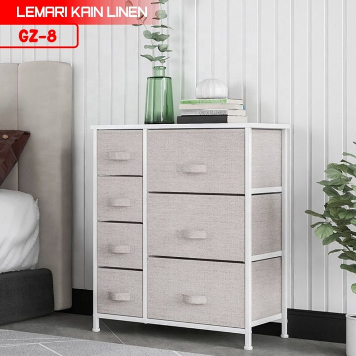 Lemari 7 Laci Kain Linen Rak Lemari Penyimpan Kode GZ-8 Lemari Portable ...