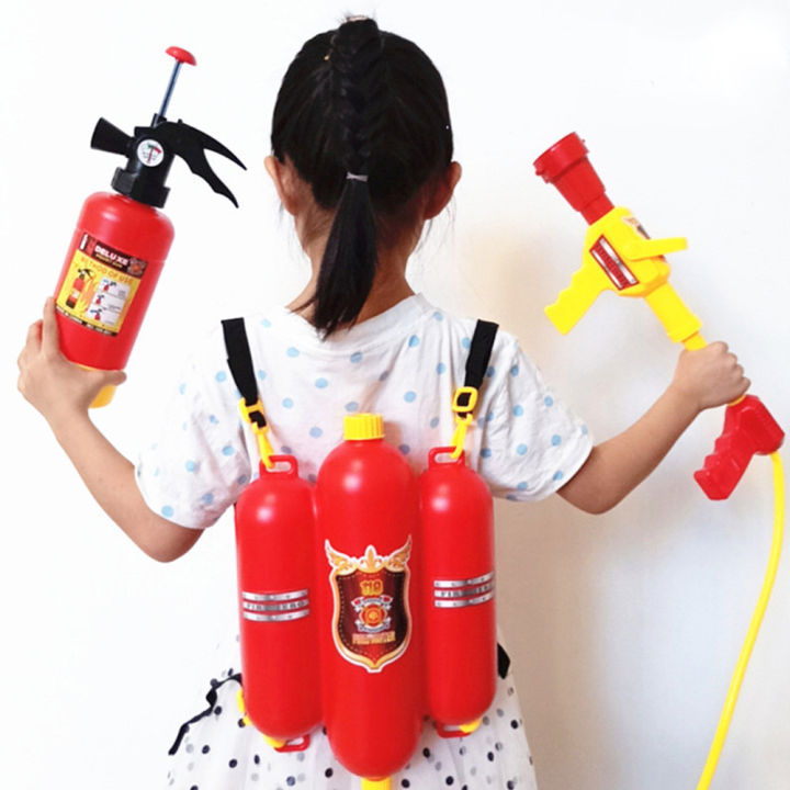 Firefighter Fire Extinguisher Bubble Water Soft Bullet Blaster Backpack ...