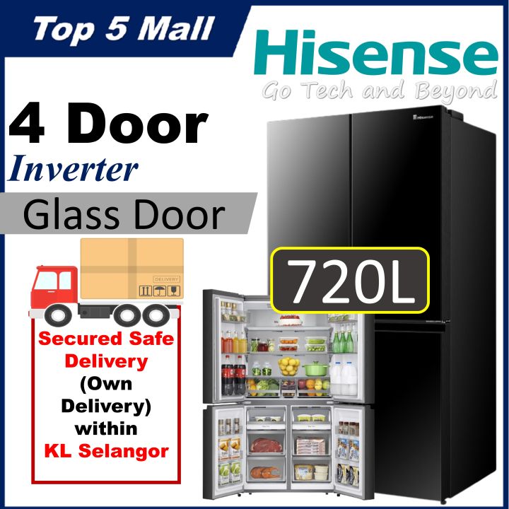 Hisense 4 Door Refrigerator 720L Inverter Triple Temperature Zones ...