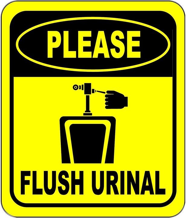 Please Flush Urinal Funny Tet Bathroom Aluminum Composite Sign Office ...