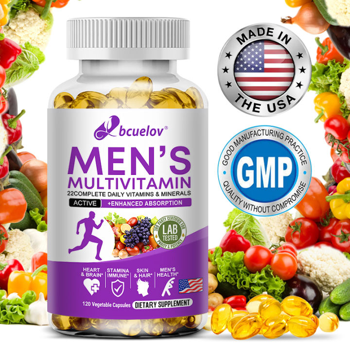 bcuelov Men's Multivitamin - Contains vitamins A, B, C, E, K, B6, B12 ...