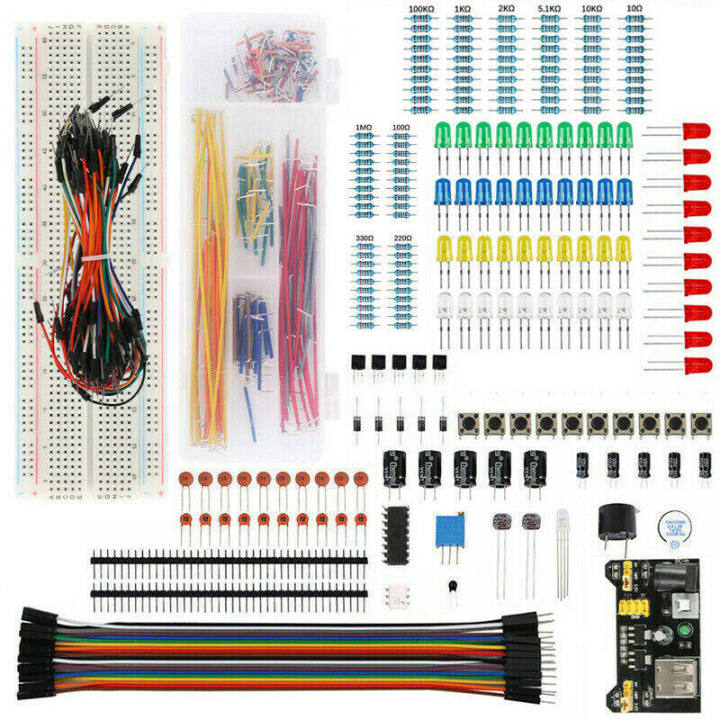 1 Set 830 Breadboard Cable Resistor Electronic Component Starter Kit ...