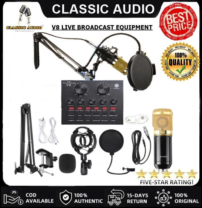 V8 LIVE BROADCAST EQUIPMENT MICROPHONE SET CLASSIC AUDIO (ORIGINAL ...