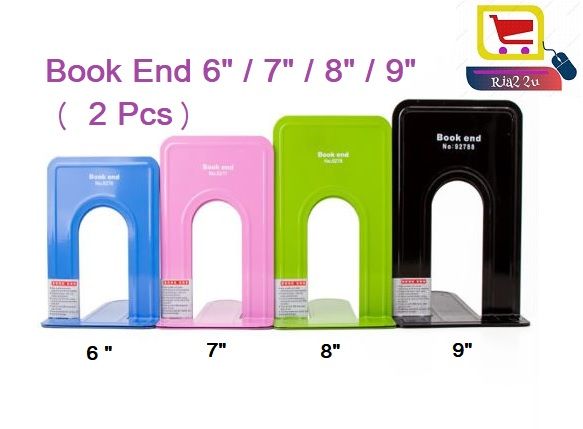 (1 Pair) Heavy Duty Metal Colourful Bookend Book End 6" / 7" / 8" / 9 ...
