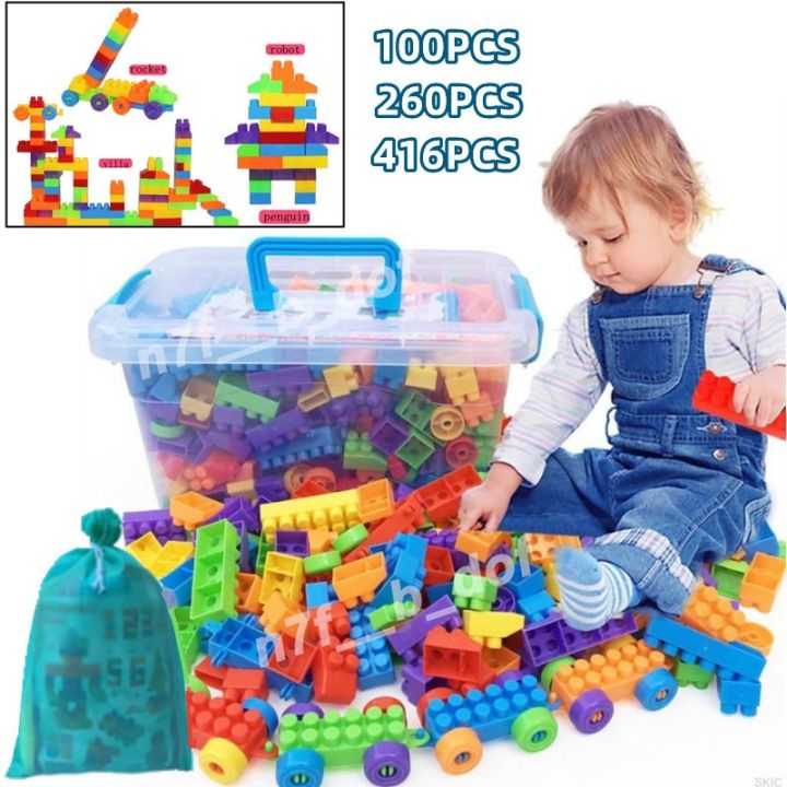 100pcs/260pcs/416pcs Kids Building Block Toy DIY Intellectual ...