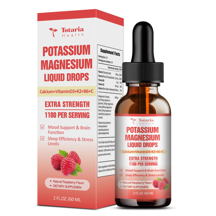 Totaria Potassium Magnesium Supplement Liquid - High Absorption Calm ...