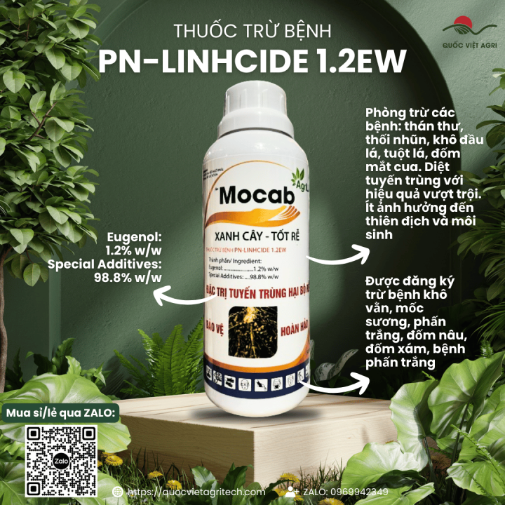 Thuốc trừ bệnh PN-LINHCIDE 1.2EW MOCAB (chai 500ml) - Eugenol 1.2% w/w ...