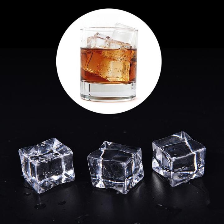 QIA 10PCS/Pack Fake Artificial Acrylic Ice Cubes Clear 2/2.5/3cm Square ...