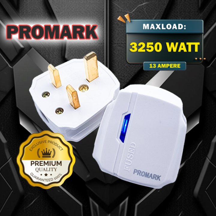 Promark 13A Bakelite UK Plug Top 3 Pin with LED Indicator and Fuse ...