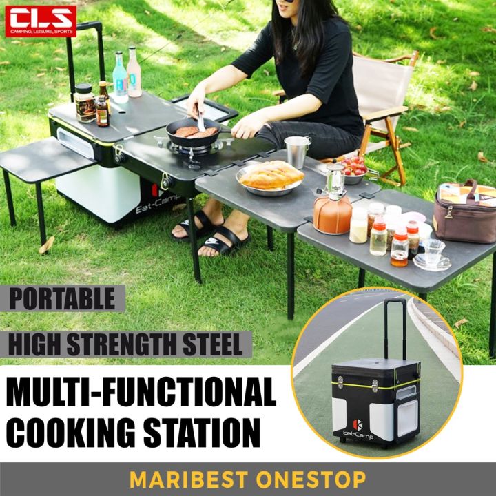 CLS Camping Kitchen Table Multi-functional Cooking Station Portable ...