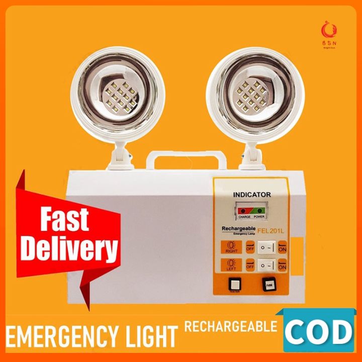 NEW 【COD】 Emergency Light Twinhead Rechargeable Emergency Lamp Lights ...