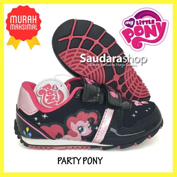 Sepatu Little Pony PARTY PONY Hitam Pink / Sepatu Sekolah Little Pony ...