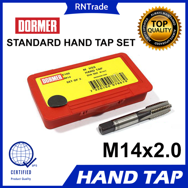 DORMER Standard Hand Tap Set, Machine Tap 3pcs/box M14 x 2.0 (2mm) E500 ...