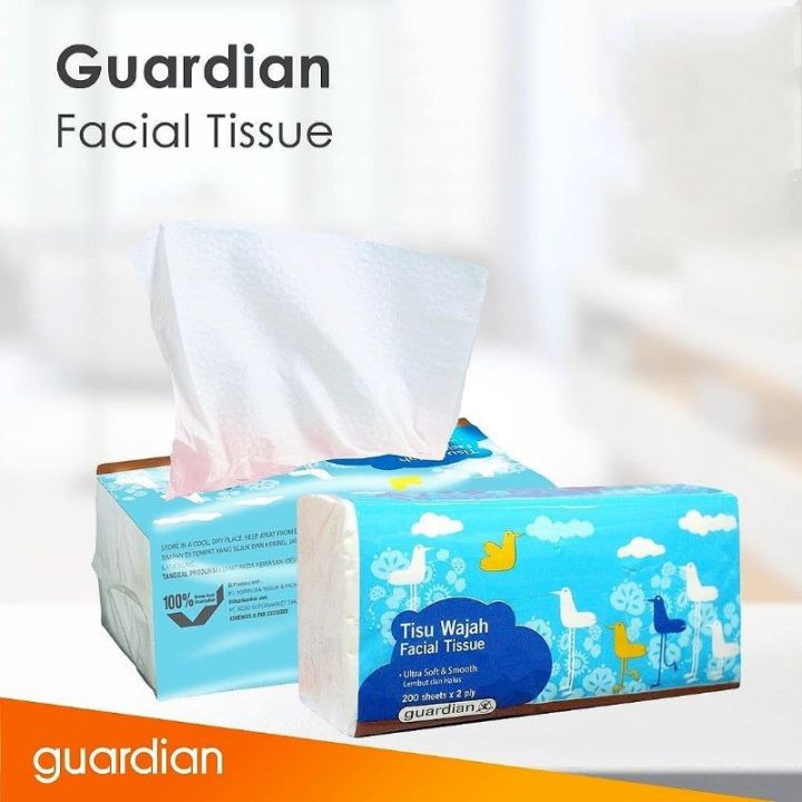 Guardian Tisu Wajah (Facial Tissue) Ultra Soft & Smooth 200 Sheet ...