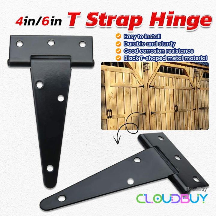 4 Inch 6 Inch T Strap Heavy Duty Shed/Gate Strap Hinge Door Barn Gates ...
