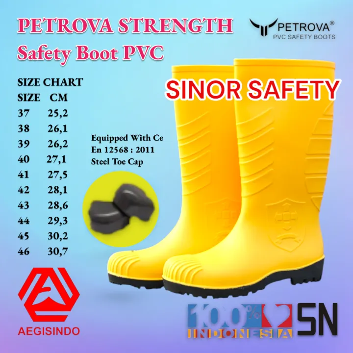 Sepatu Safety Boots PVC STRENGTH Ujung Besi SNI PETROVA | Lazada Indonesia