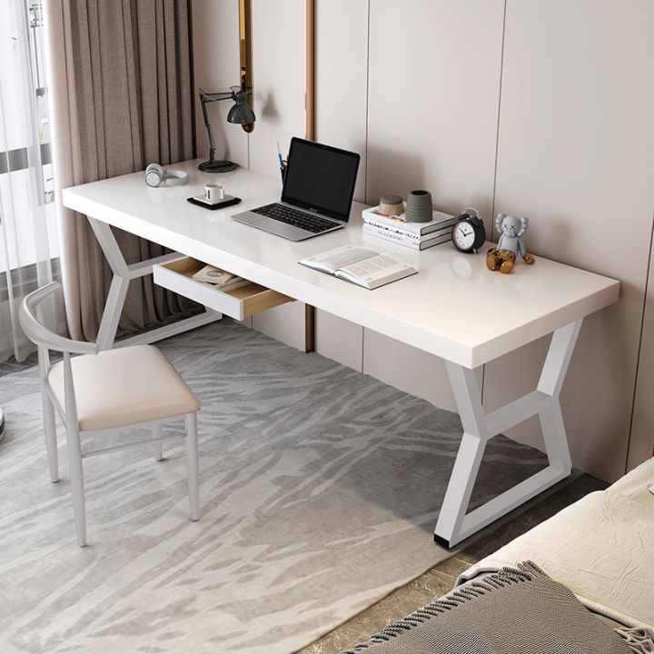 White solid wood desk bedroom girl adult luxury simple modern bedside ...