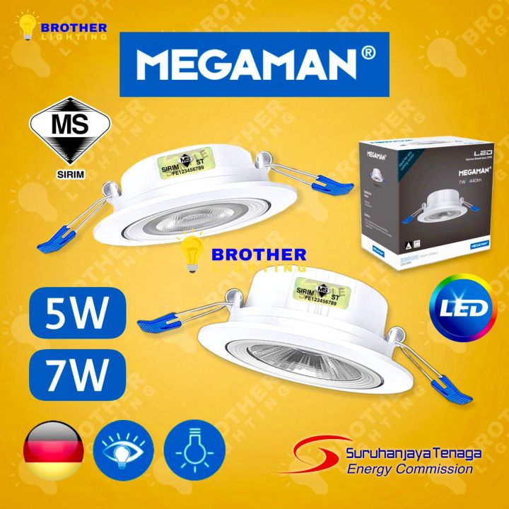 [SIRIM] MEGAMAN LED Eyeball Downlight 5W 7W Super Bright Energy Saving ...