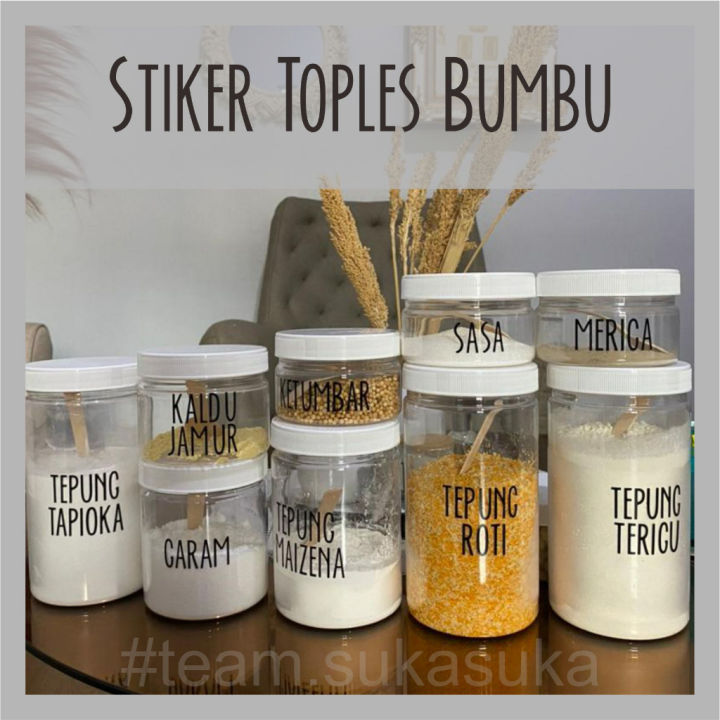Stiker Label Nama Bumbu Dapur Estetik Keren Custom Nama Bumbu Tahan Air ...