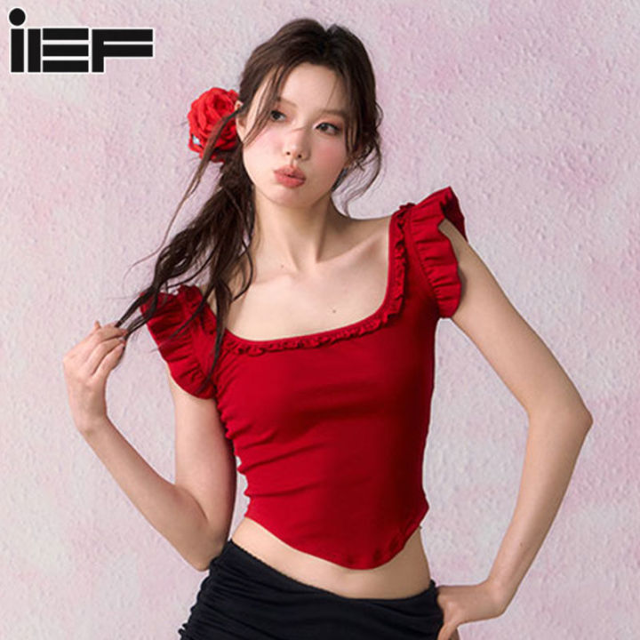 IEF เสื้อยืดผู้หญิง, เสื้อยืดท็อปแบบตัวสั้นแขนสั้นผู้หญิง | Lazada.co.th