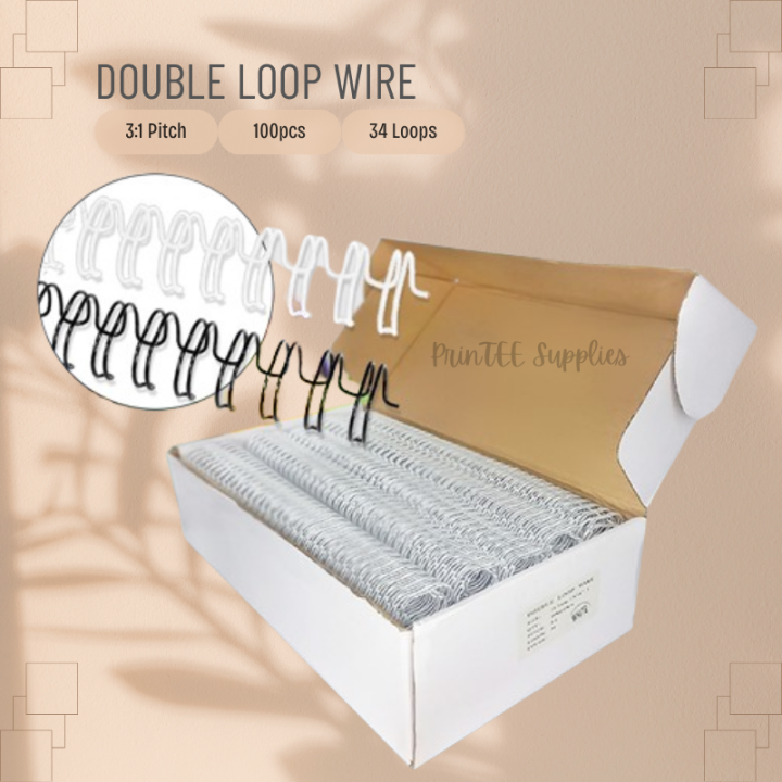 PrinTEE - Double Loop Black/White Wire Metal Ring Binder 3:1 Pitch A4 ...