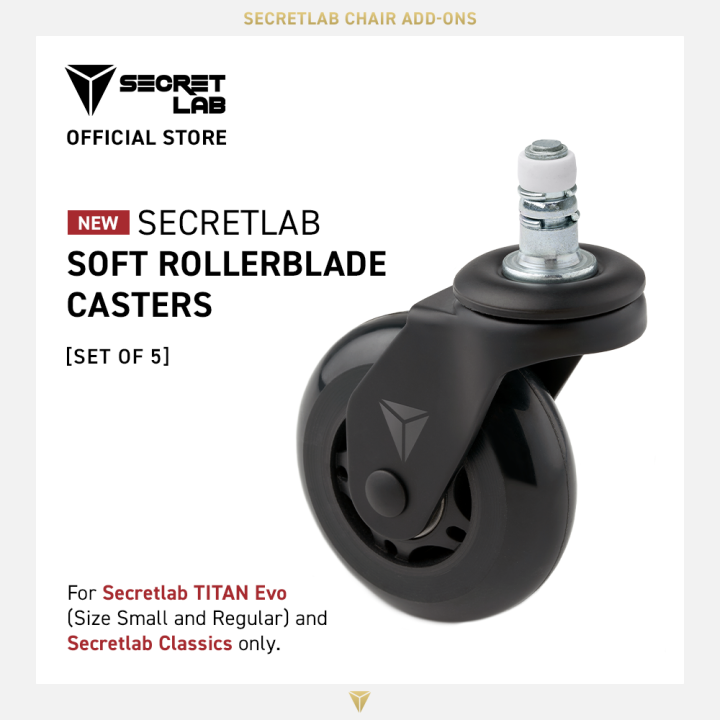 Secretlab Soft Rollerblade Casters (Set of 5) - Suitable for Secretlab ...