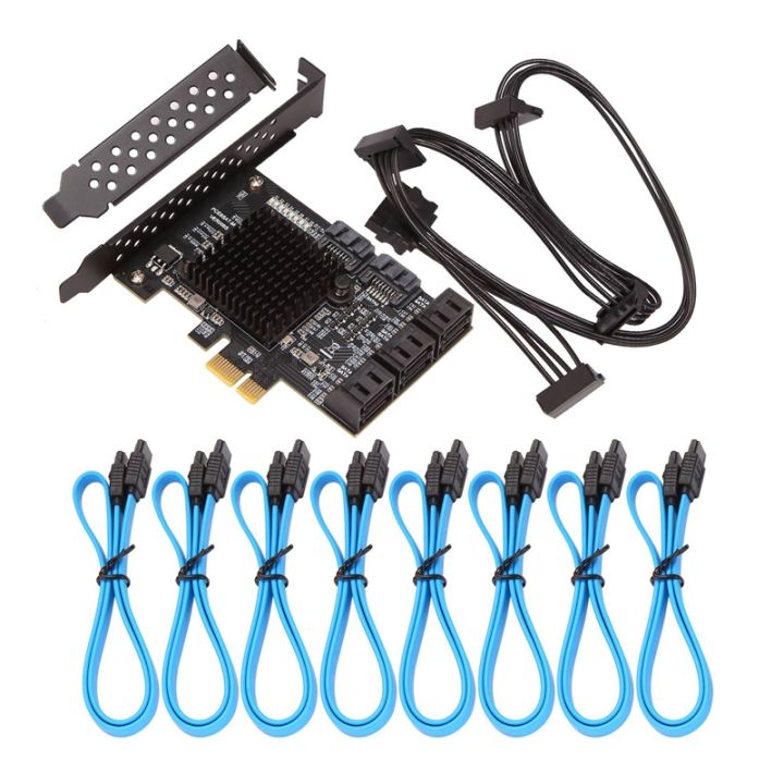 (SDFZ) PCIE SATA Card 8 Port, 6Gbps SATA 3.0 PCIe Card, PCIe To SATA ...