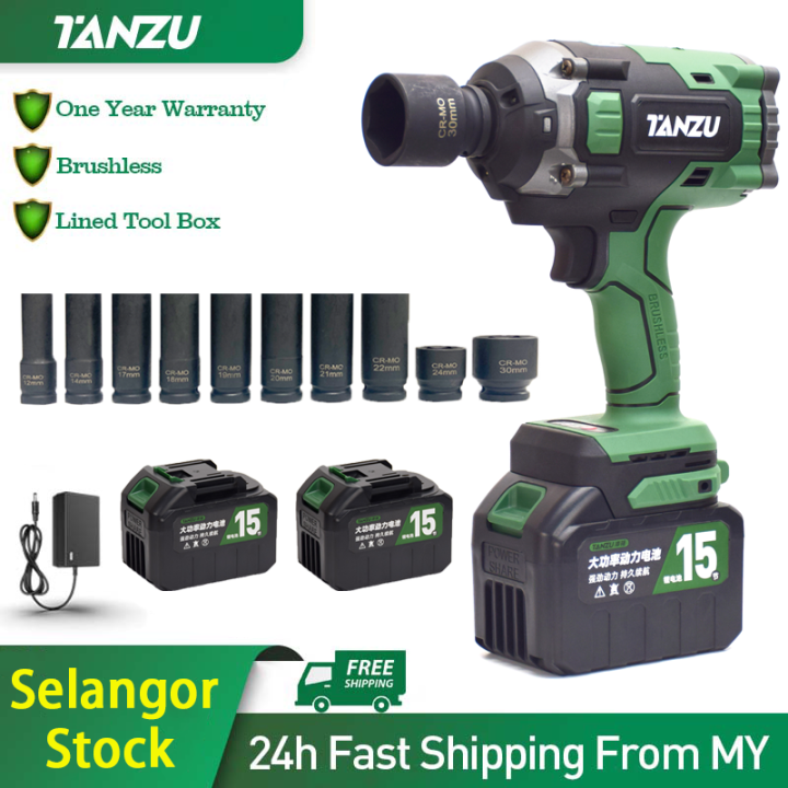 Tanzu MT-21V 330/600/800nm Brushless Electric Impact Wrench Cordless Wrench Driver Power Tool ...