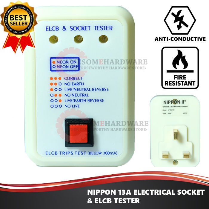 PVC LINK / NIPPON 13A ELECTRIC SOCKET OUTLET AND ELCB TRIPS TESTER ...