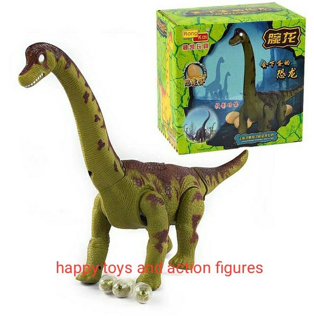 BRACHIOSAURUS DINOSAUR TOY WALKING LIGHTS AND SOUNDS LAYING EGGS WITH ...