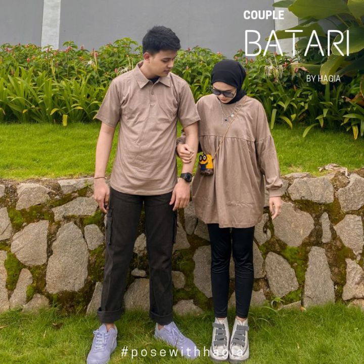 BATARI COUPLE BY HAGIA | SUDAH COUPLE KAOS KERAH PRIA DAN BLOUSE WANITA ...