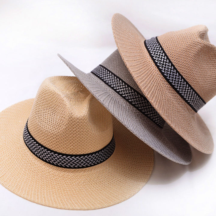 Straw Hat Sun-shading Middle-aged Men's Bowler Hat Sunscreen Hat ...