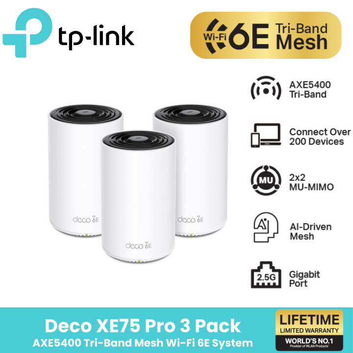 TP-Link Deco XE75 Pro | AXE5400 Tri-Band Mesh Wi-Fi 6E System | Lazada.co.th
