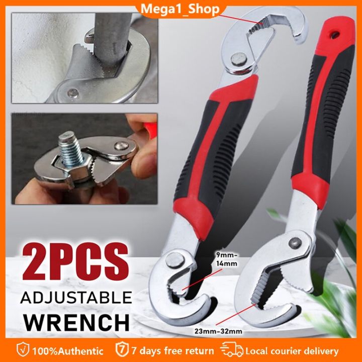 2 PCS Snap N Grip Adjustable Universal Wrench Tools Set Adjustable ...