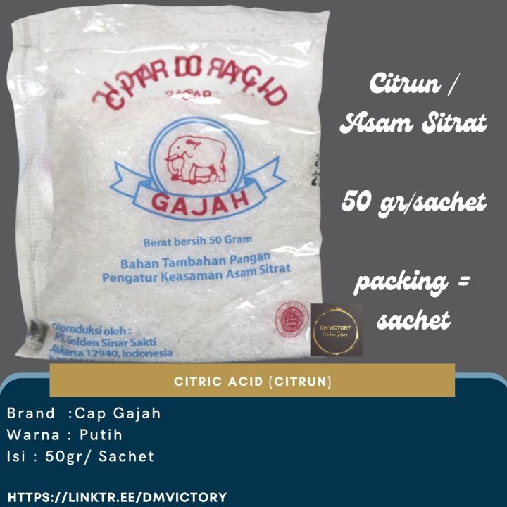 Citric Acid (Citrun) Cap Gajah 50gr | Lazada Indonesia