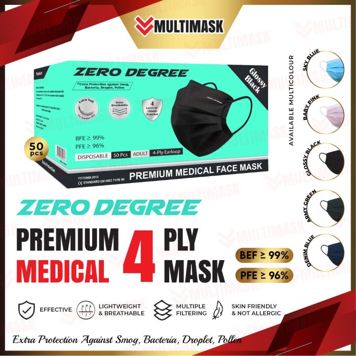 Ready Stock 50pcs Zero Degree 4 Layer Medical Grade Face Mask ...