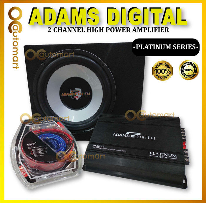 Adams Digital Set 2 Channel Amplifier 12 Inch Woofer With Box Adams ...