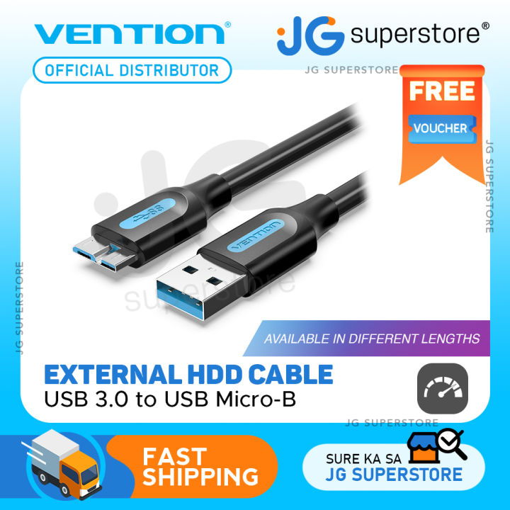 Vention USB 3.0 Male to USB Micro-B Male Data Cable with 5Gb/s Transfer Speed for Fast External ...
